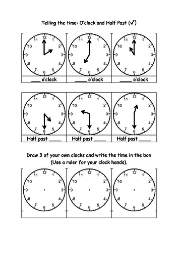 Time - O'Clock and Half Past! | Teaching Resources