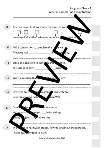 Year 3 Grammar Progress Checks | Teaching Resources