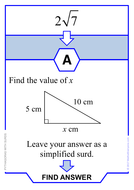 Pythagoras with Surds (Treasure Hunt) | Teaching Resources