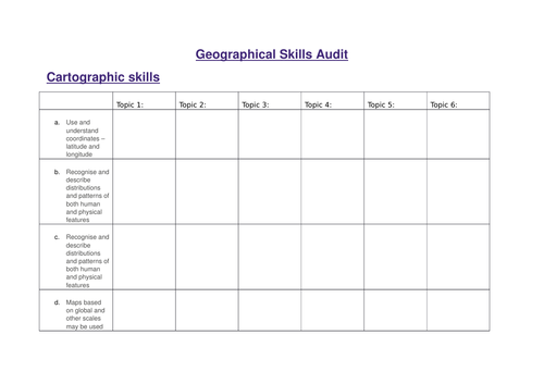 Geography skills and assessment objective audit - get ahead and get ...