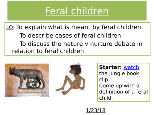 Sociology- Socialization and feral children | Teaching Resources