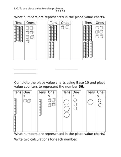 Using place value to solve problems. Year 2, 2 lessons, differentiated ...