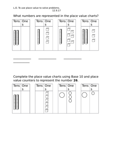 Using place value to solve problems. Year 2, 2 lessons, differentiated ...
