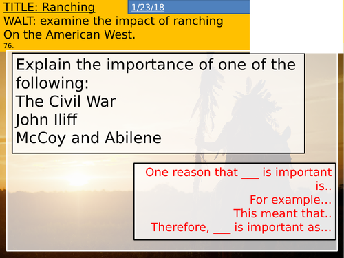 Ranching (American West (Edexcel history 9-1)) | Teaching Resources
