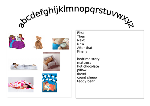 IWB slides - instructions for a good night's sleep, writing support ...