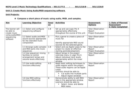 NCFE Level 2 Music Technology Unit 2 SOW & Resource Pack | Teaching ...