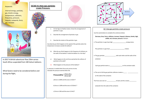 GCSE 9-1 pressure in gases | Teaching Resources