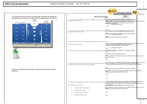 GCSE 9-1 pressure in gases | Teaching Resources