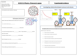 GCSE 9-1 pressure in gases | Teaching Resources