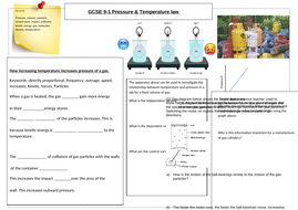 GCSE 9-1 pressure in gases | Teaching Resources