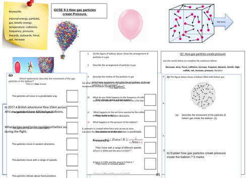 GCSE 9-1 pressure in gases | Teaching Resources