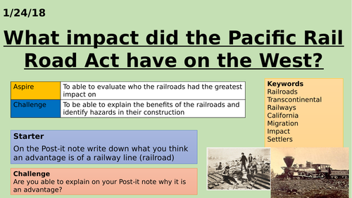 Edexcel: The American West - Railroads | Teaching Resources