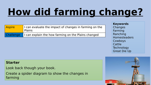 Edexcel: The American West - Changes in farming | Teaching Resources