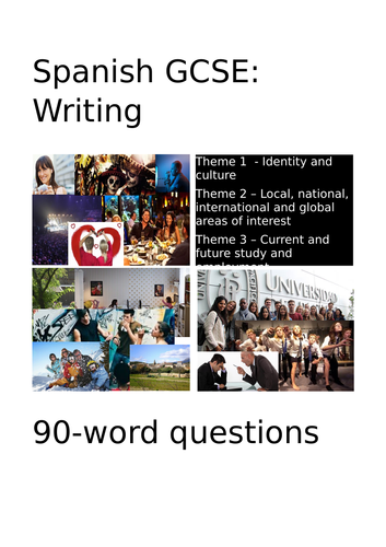 New Spanish GCSE. Writing exam practice: 90-word questions. Perfect for ...