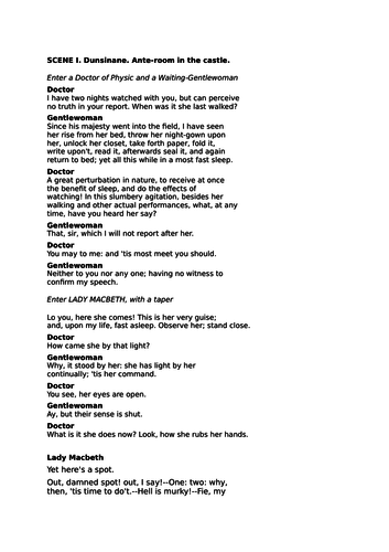 Lady Macbeth Sleepwalking Scene / An Introduction to Lady Macbeth ...