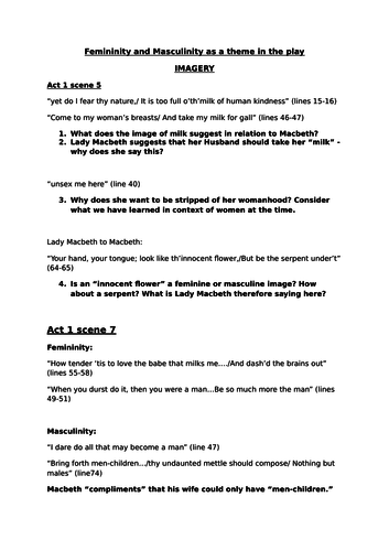 Questioning Macbeth Higher Level Extension Questions | Teaching Resources