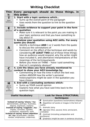 Paragraph Writing: Analysing Quotes for GCSE English Literature (AQA ...