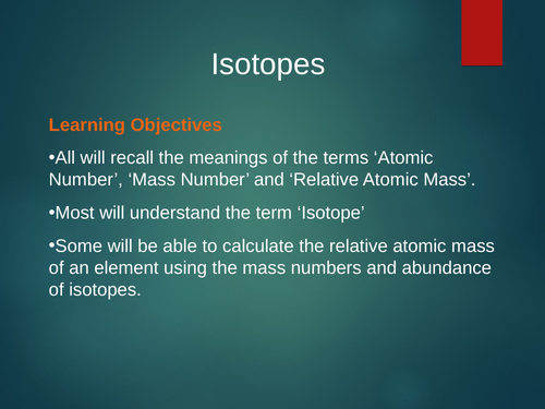 Isotopes and Atomic mass | Teaching Resources