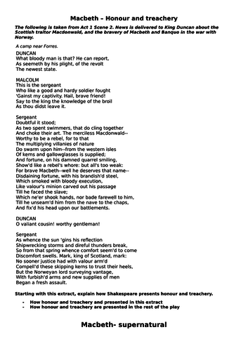 Macbeth: 12 questions covering the play and major themes AQA | Teaching ...