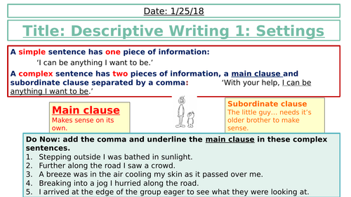 Descriptive Writing 1 - Setting | Teaching Resources