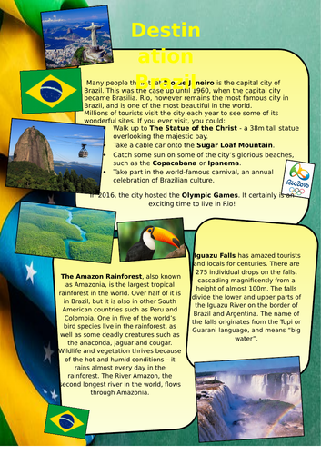 Information Text about Brazil Comprehension Activity | Teaching Resources