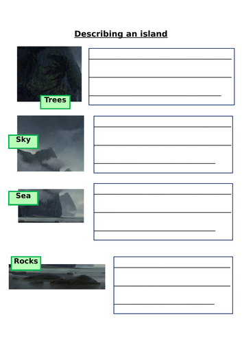 Describing an Island Worksheet | Teaching Resources