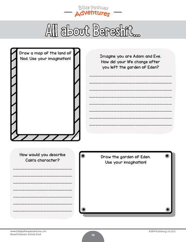 Bereshit | Genesis Torah Portion Activity Book | Teaching Resources