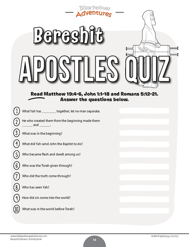 Bereshit | Genesis Torah Portion Activity Book | Teaching Resources