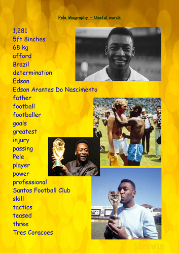 Pele Biography Comprehension Lesson | Teaching Resources