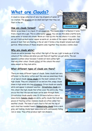Explanation text about clouds comprehension activity. Weather ...