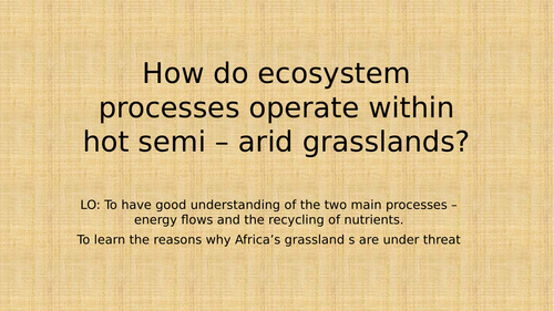 Theme 3 - Lesson 4 - Semi - arid grassland biome | Teaching Resources