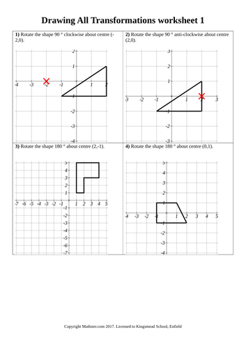 All transformation worksheets | Teaching Resources