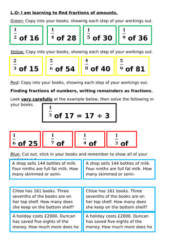 KS2 Year 5 Fractions lessons | Teaching Resources