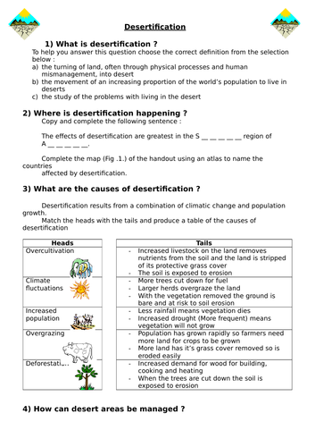 Theme 3 - Desertification - lesson 1 | Teaching Resources