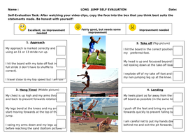 Self/Peer Assessment Long Jump | Teaching Resources