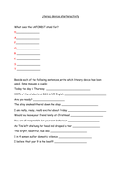 DAFOREST literary devices starter activity | Teaching Resources