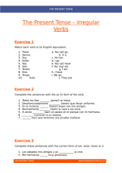 Spanish Present Tense - A series of worksheet covering regular ...