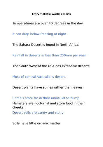 Desert Distribution and Climate GCSE AQA 9-1 Living World. Full lesson ...