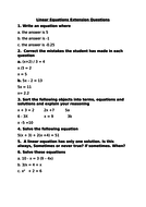 Challenging Solving Linear Equations Worksheet | Teaching Resources