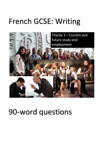New French GCSE - Writing exam practice: 90 word questions | Teaching ...