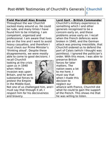 OCR A-Level History Unit Y113 - Lesson 14 - Churchill and Generals ...