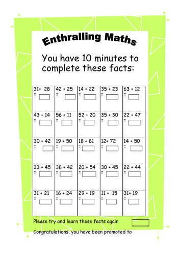 Year 3 Year 4 Addition and Subtraction Challenges Mental Maths Homework ...