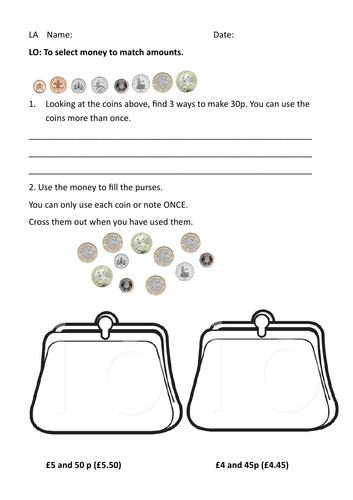 Year 2 Money Resources | Teaching Resources