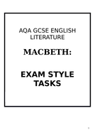 AQA English Literature GCSE Macbeth exam style questions | Teaching ...