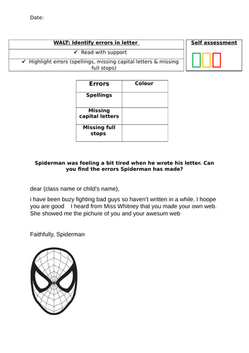 Superhero errors | Teaching Resources