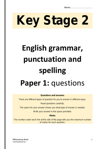 Year 6 SPaG papers | Teaching Resources
