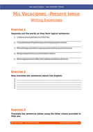 Mis Vacaciones - 11 Worksheets All Tenses | Teaching Resources