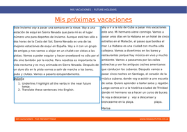 Mis Vacaciones - 11 Worksheets All Tenses | Teaching Resources