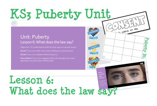 PSHE Puberty Unit: What does the law say? Sex. consent and the law ...