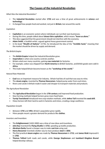 The Industrial Revolution | Teaching Resources